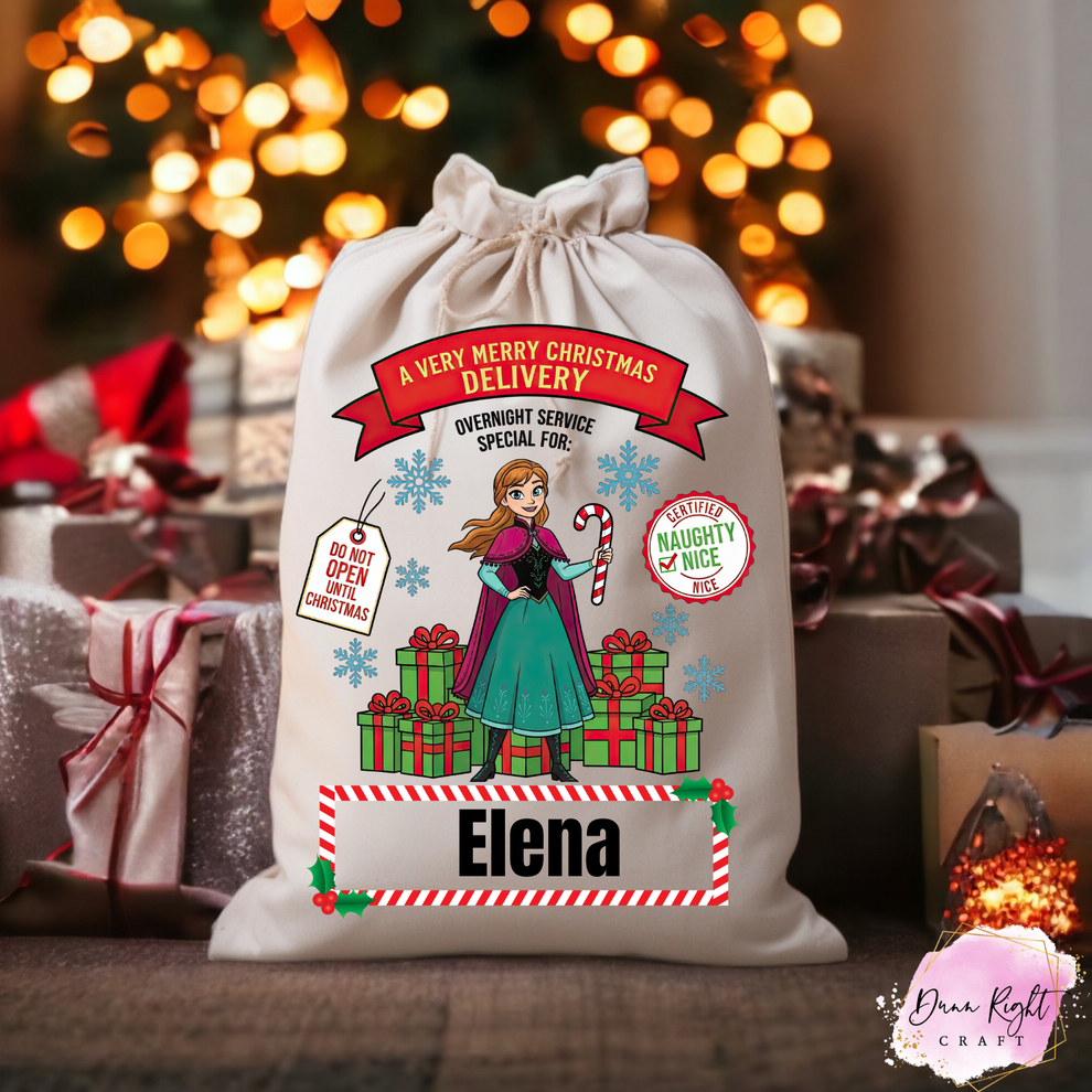 Frozen Anna Personalized Christmas Sack – Dunn Right Craft